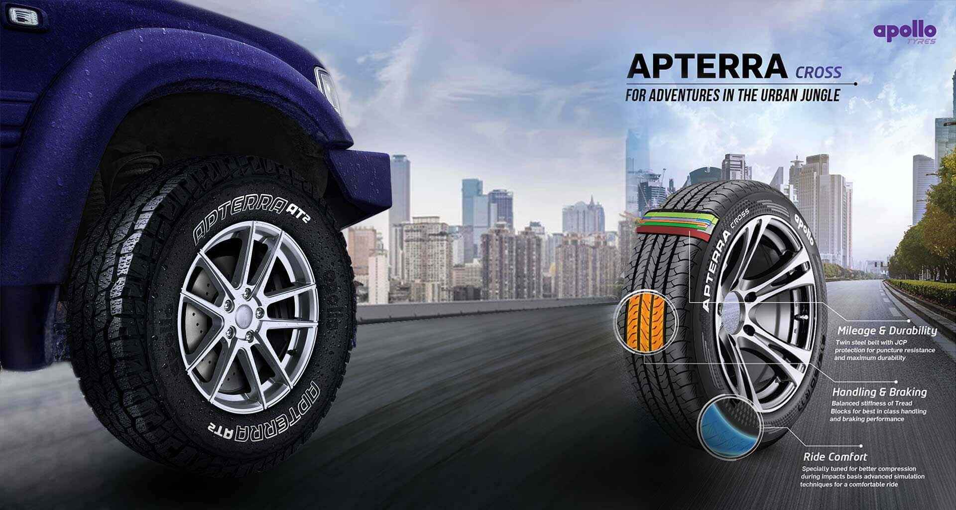 Apterra Cross Tyre for Compact SUVs | Apollo Tyres