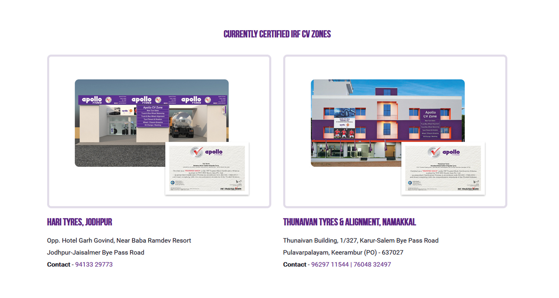 Commercial Vehicle Zones | Apollo Tyres