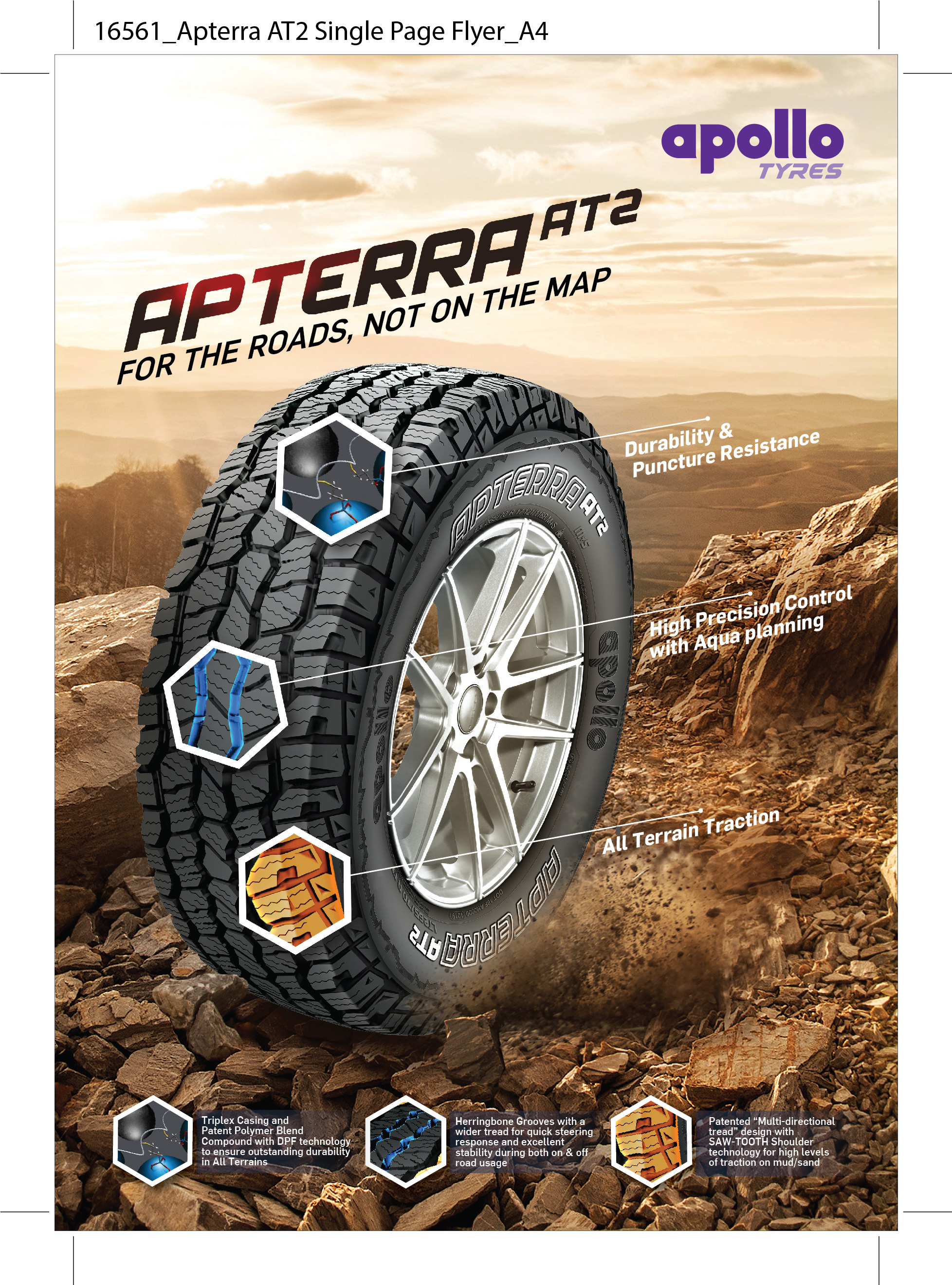 Apterra AT 2 Car, SUV & Van Tyres | Apollo Tyres